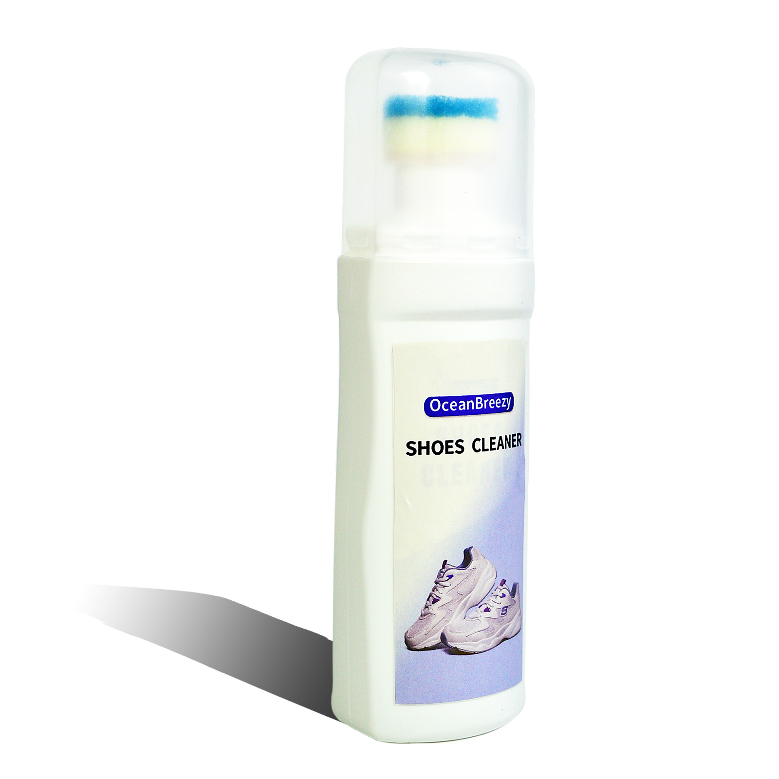 OceanBreezy White Shoe Cleaner with Built-in Sponge, for White Smooth ...